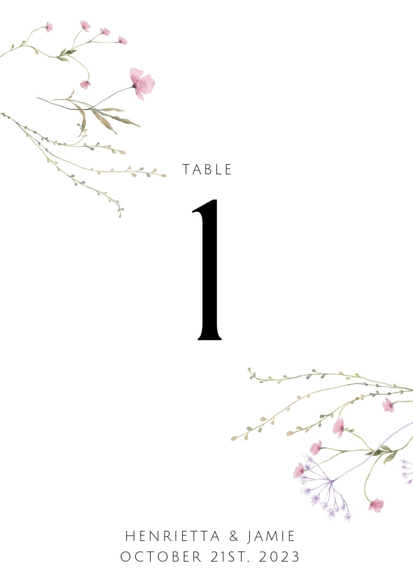 Floral Wedding Table Numbers, Wedding Table Decor, Flower Table Numbers ...