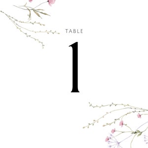 Floral Wedding Table Numbers, Wedding Table Decor, Flower Table Numbers ...