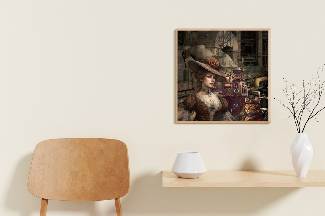 Art, Wall Décor, Steampunk, Woman, Victorian, Mercy Belle, Hat, Flower ...