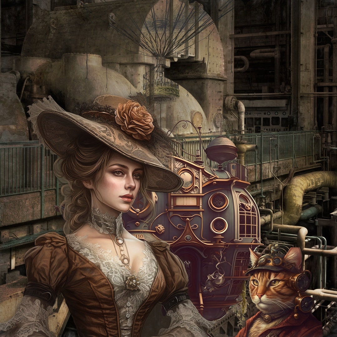 Art, Wall Décor, Steampunk, Woman, Victorian, Mercy Belle, Hat, Flower ...