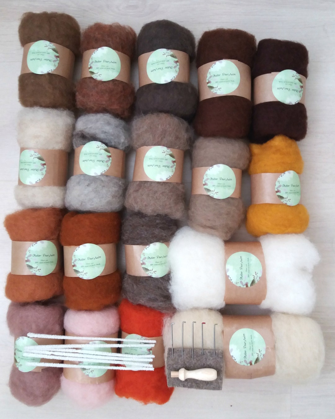 Naaldvilten Startpakket XL | Natuurlijke En Dierlijke Kleuren | Wol ...
