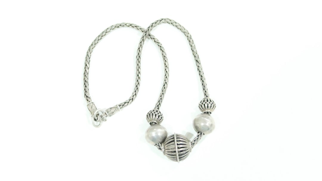 Big Sterling Navajo Tribal Silver Ball Necklace - Etsy