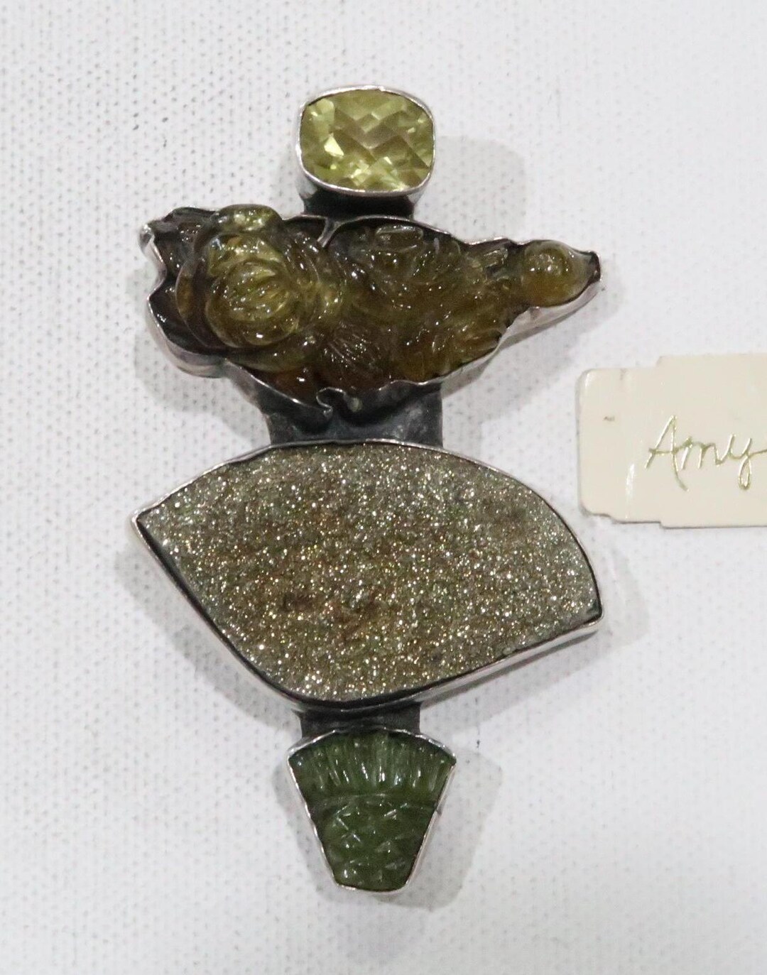 Stunning Designer Amy Kahn Russell Hand Carved Tourmaline,vesuianite ...
