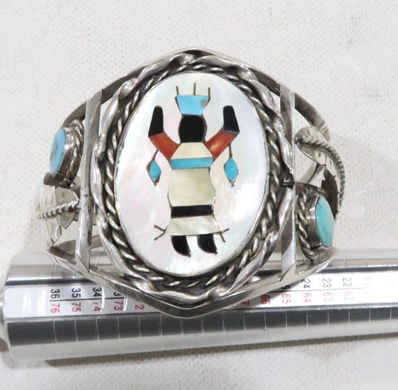 Stunning massive Zuni Native American inlay dancing k… - Gem