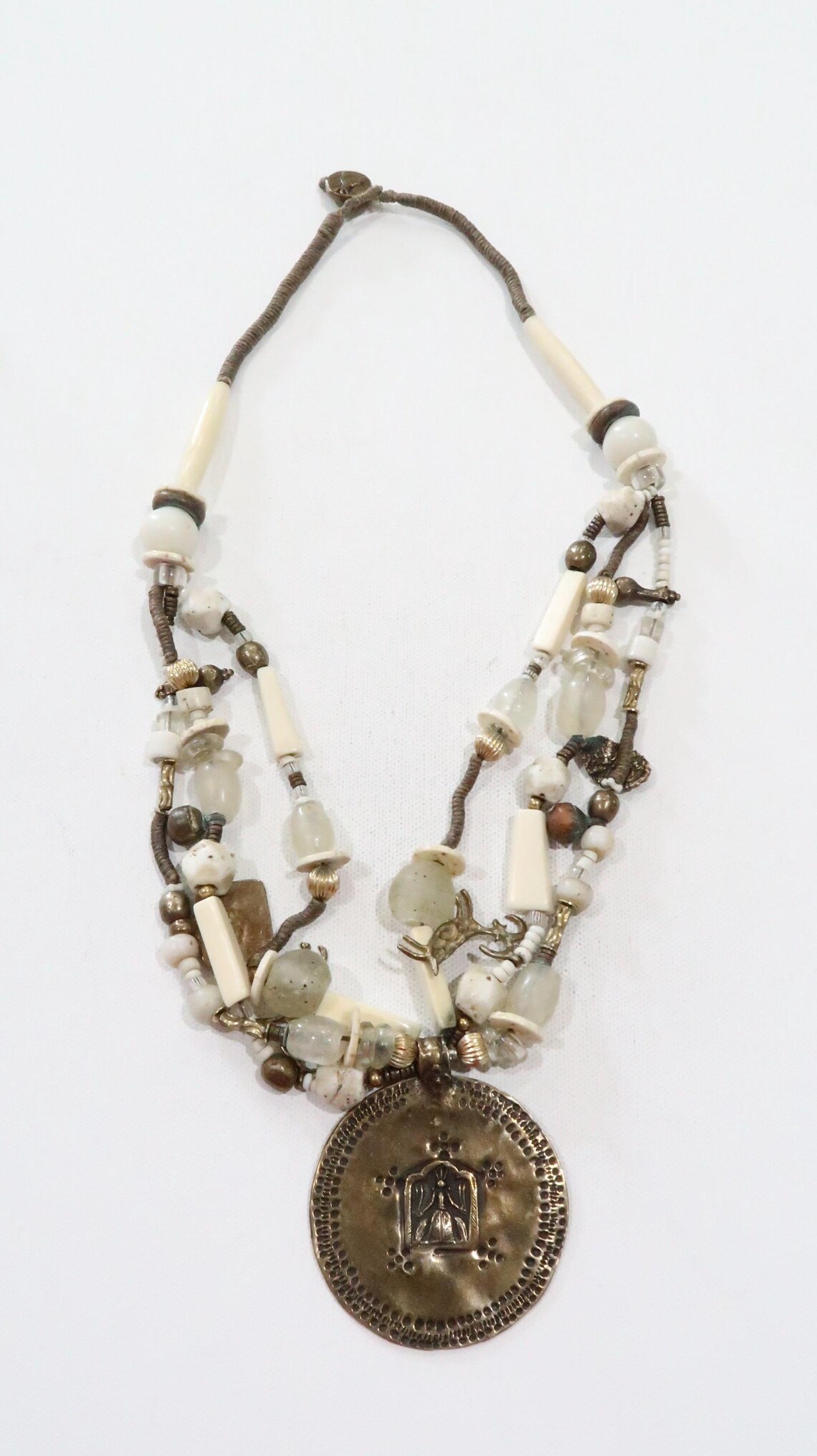 Spectacular Mary and Doug Hancock Tribal Carved Brass, Semi Precious ...