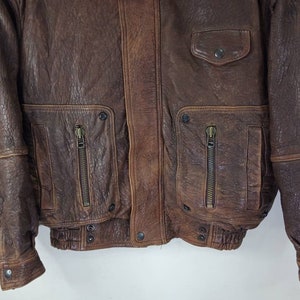 Vintage WIND ARMOR Motorcycle Jacket Button Down Zipper Medium Brown ...