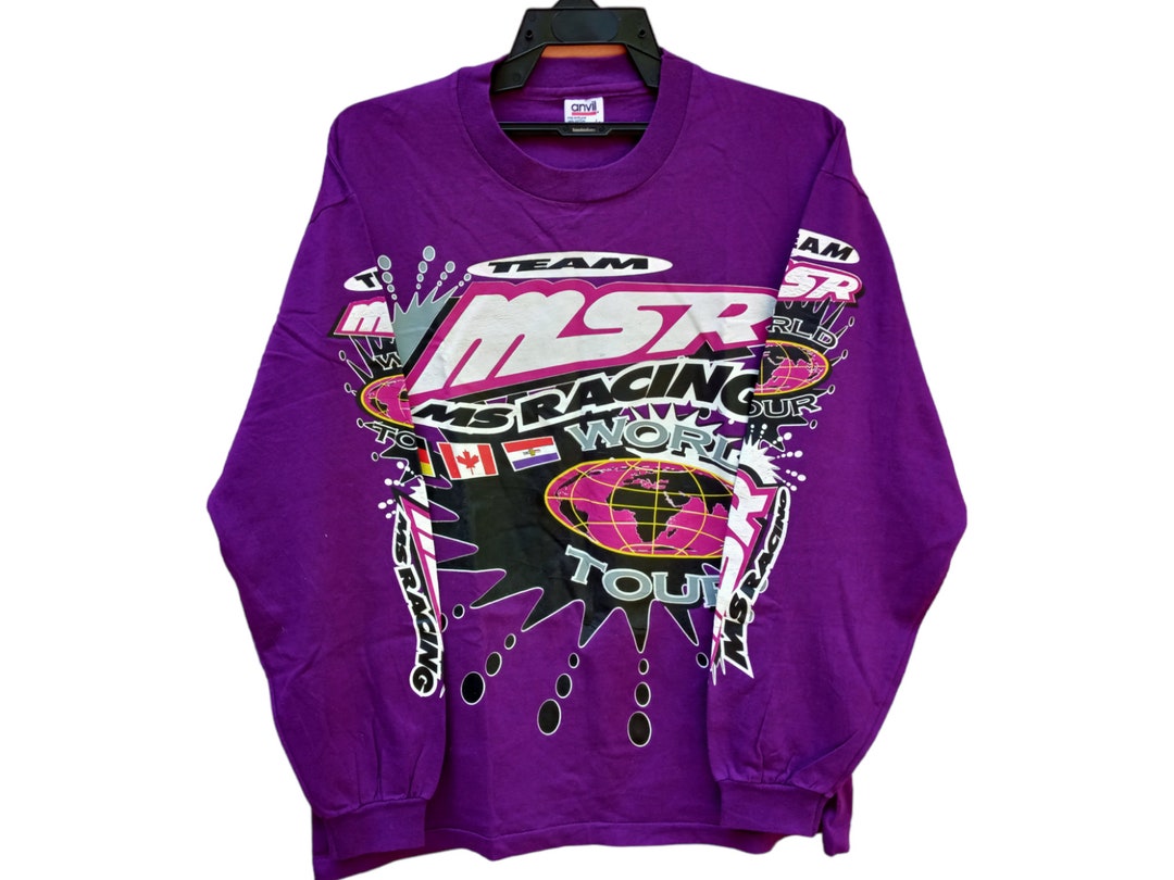 Vintage 90's MSR Racing Team World Tour Purple Large T Shirt MS Racing ...