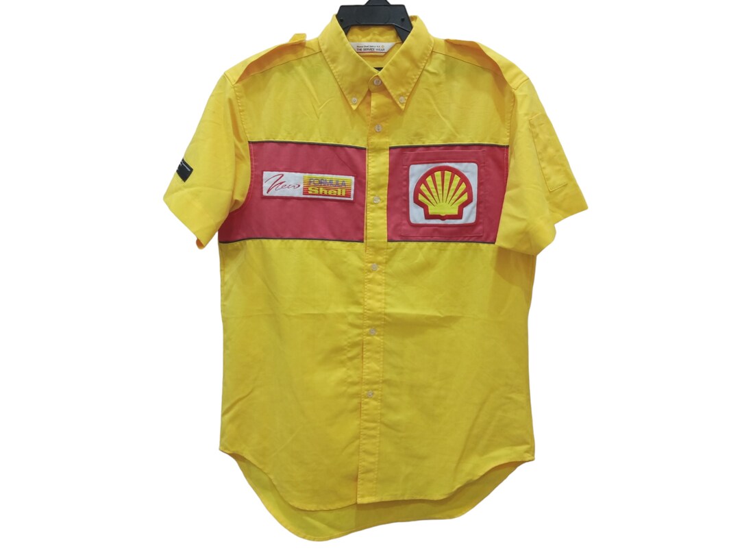 Vintage Shell Ferrari Technical Partner Yellow Medium Shirt Shell Oil ...