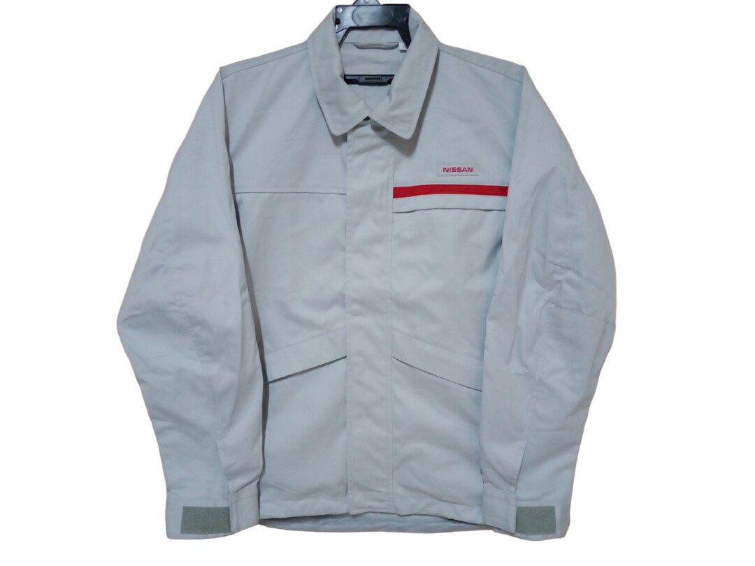 Vintage Nissan Motor Sport Jacket Uniform Gray Large Racing Workwear ...