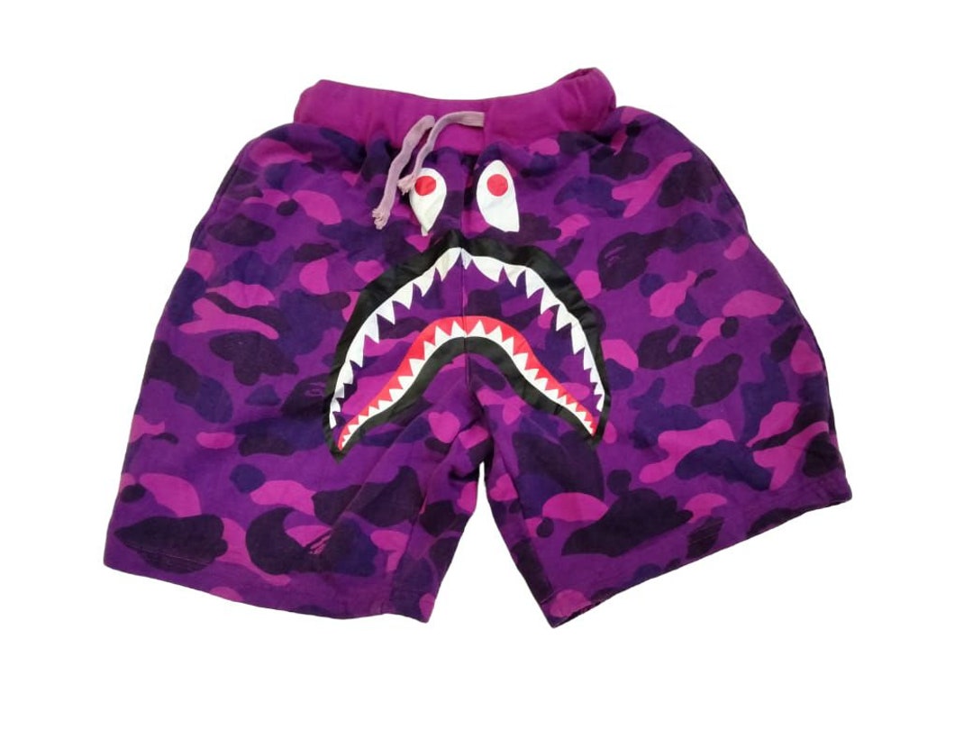 Vintage Bathing Ape Camo Short Pant Bape Camo Shark Jogger Pants Size ...