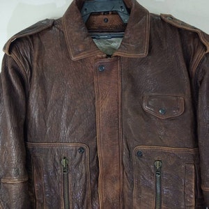 Vintage WIND ARMOR Motorcycle Jacket Button Down Zipper Medium Brown ...