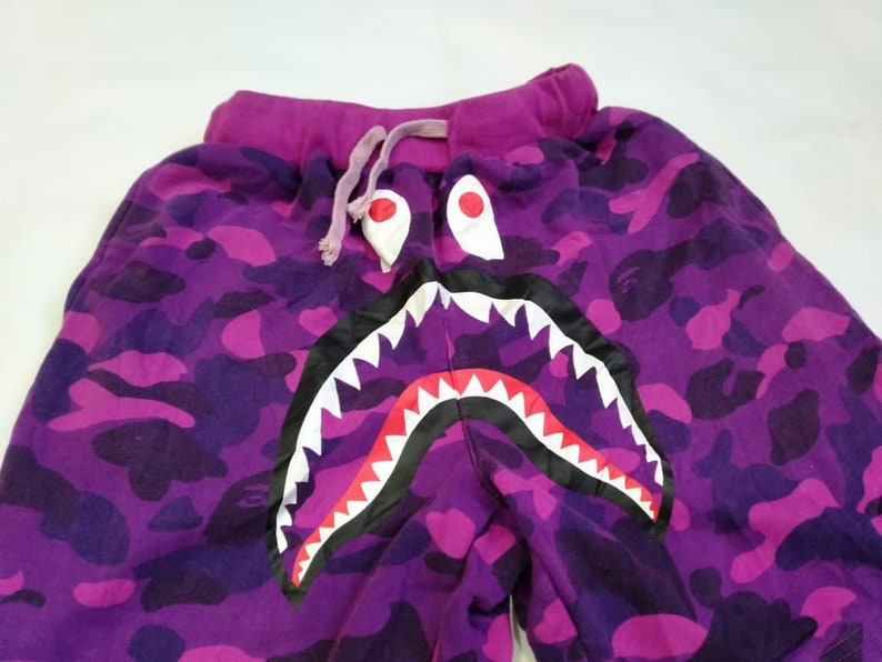 Vintage Bathing Ape Camo Short Pant Bape Camo Shark Jogger Pants Size ...