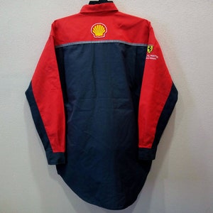 Vintage 90's Shell Helix Uniform Large Shirt Shell Oil Ferrari Formula ...