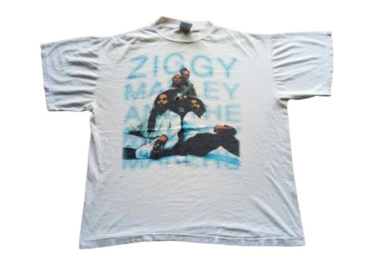Vintage 90's Ziggy Marley Reagge White Xlarge T Shirt Ziggy Band Music ...