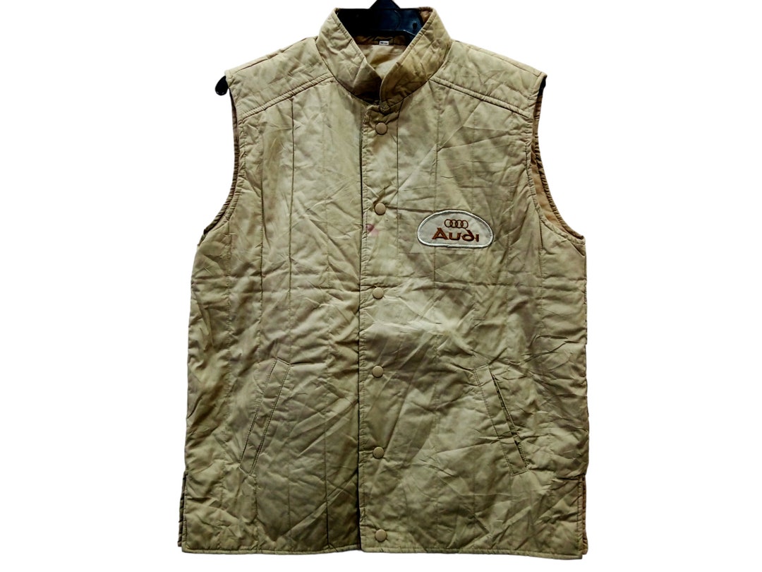 Vintage Audi Motorsport Vest Jacket Brown Medium Audi Motorcar Racing ...
