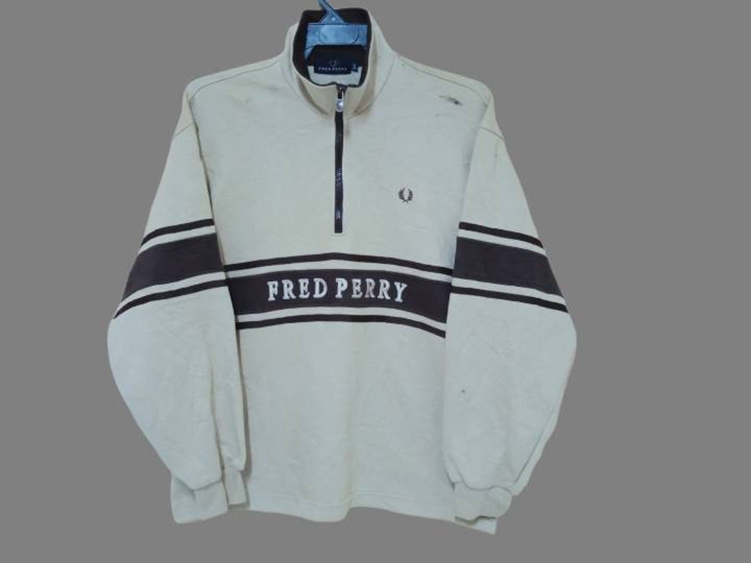 Vintage Fred Perry Sportswear Jumper Brown Colour Small Spell Out 1990s ...