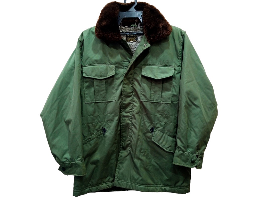 Vintage Army Militry Jacket Field Green Army Large Jacket Button Down ...