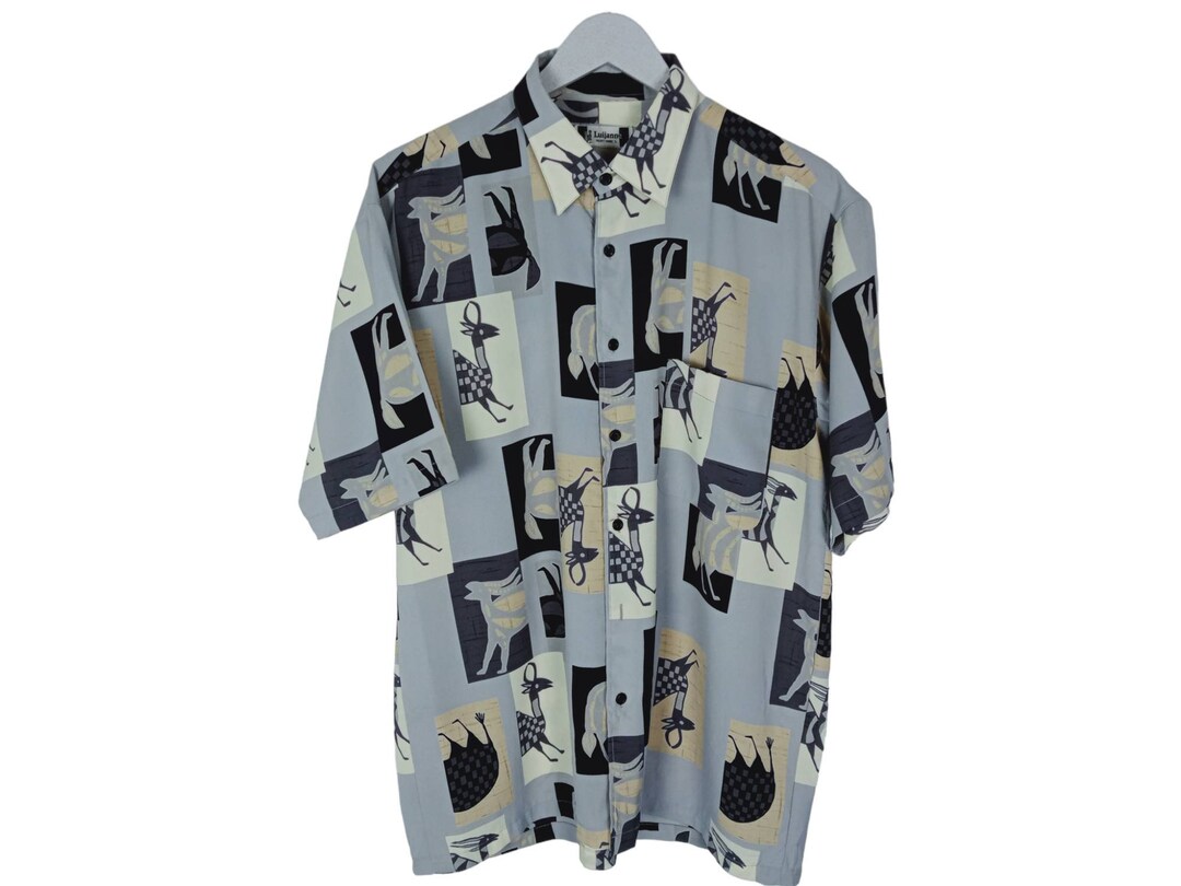 Vintage Abstract Retro Pattern Shirt Party Disco Oxfords Large Designer ...