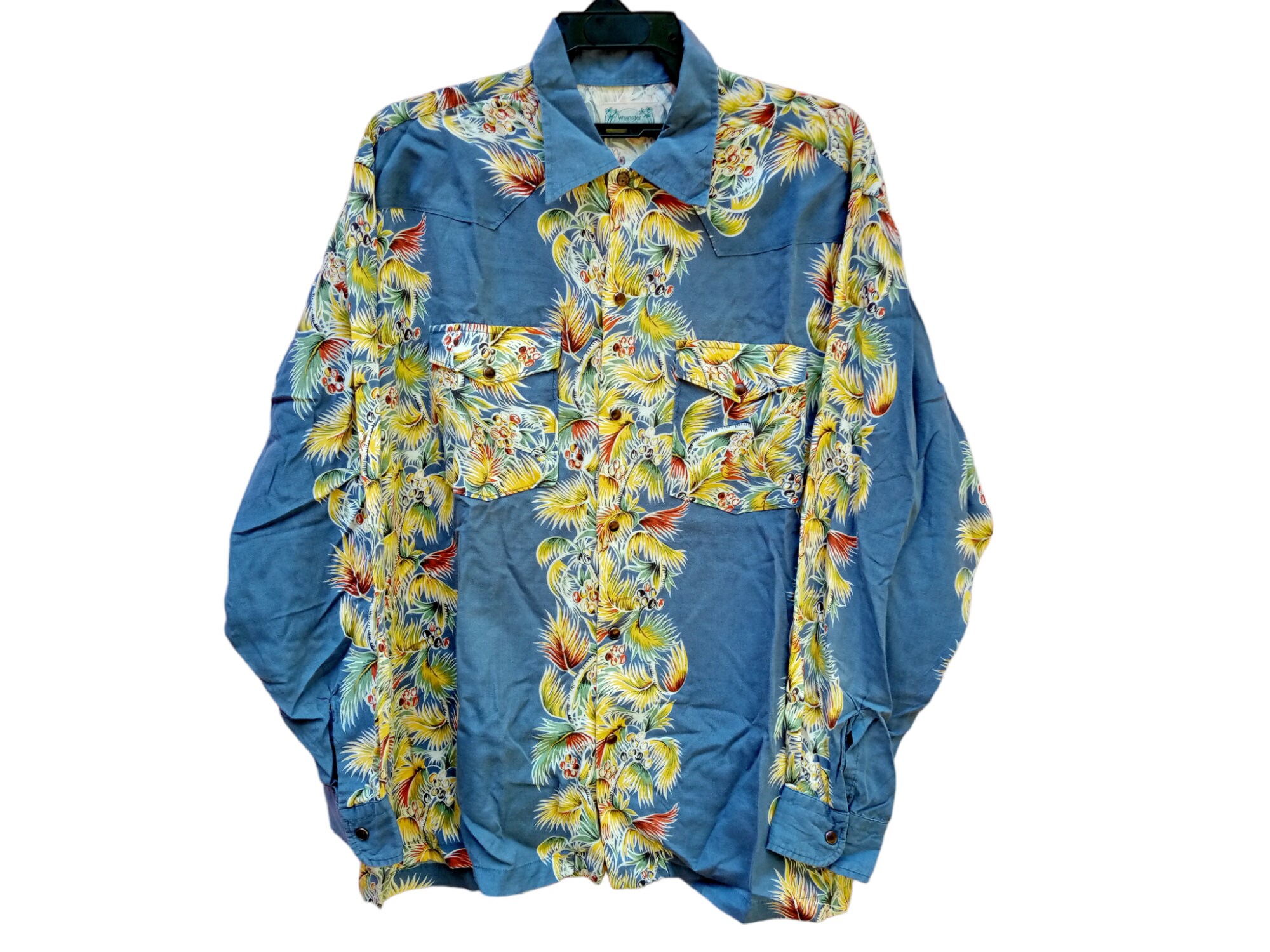Vintage 90's Wrangler Navajo Pattern Party Shirt Large Hawaiian Printed ...