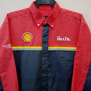 Vintage 90's Shell Helix Uniform Large Shirt Shell Oil Ferrari Formula ...