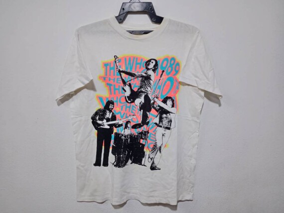 Vintage 90s THE WHO English Rock Band White Medium T Shirt Music Concert Band Shirts the Who Tees Size M Etsy