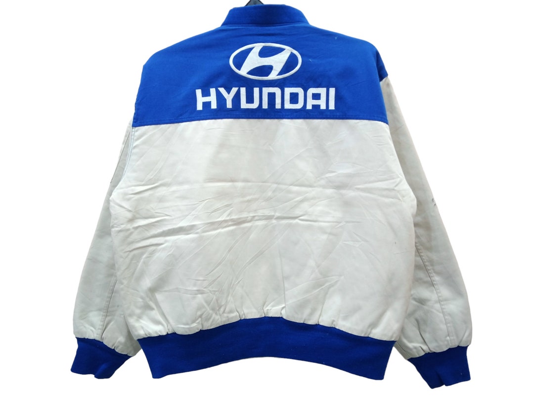 Vintage Hyundai Motorcar Sport White Blue Large Jacket Hyundai Motor ...