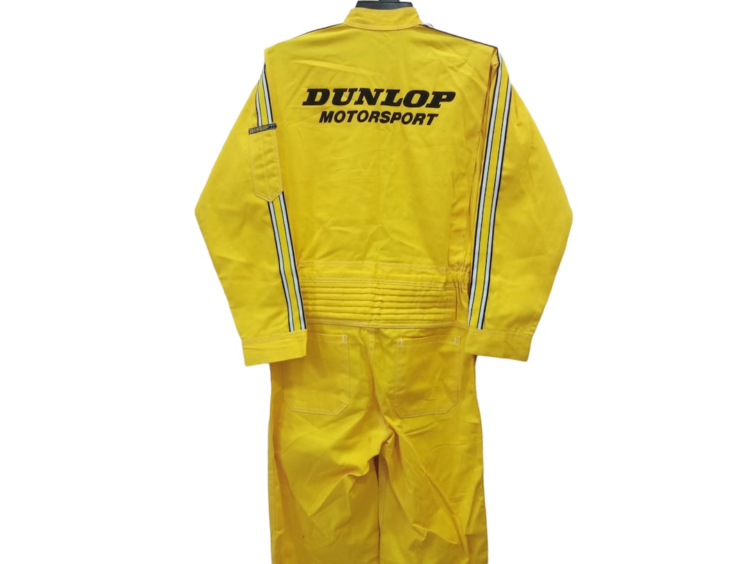 Vintage 90's Dunlop Motorsport Circuit Fashion Yellow Large Coverall ...