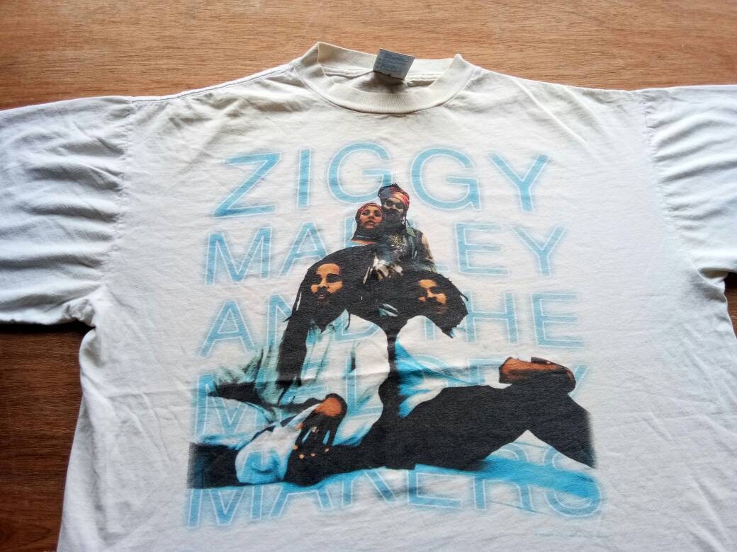 Vintage 90's Ziggy Marley Reagge White Xlarge T Shirt Ziggy Band Music ...