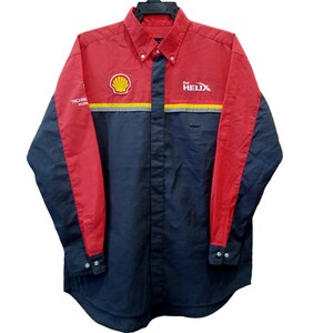 Vintage 90's Shell Helix Uniform Large Shirt Shell Oil Ferrari Formula ...