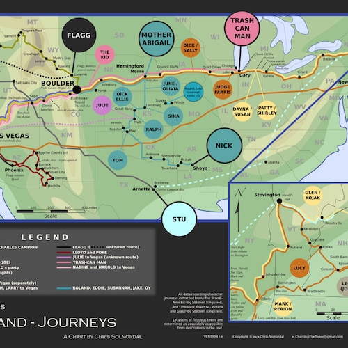 The Stand Journeys: High Resolution A2 Map Showing the - Etsy