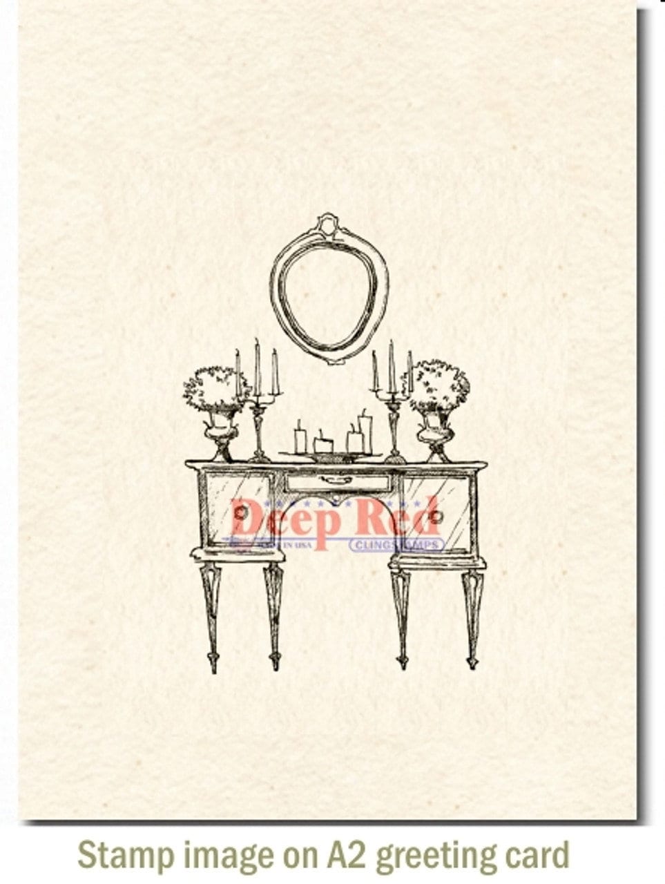 Deep Red Stamps Antique Dressing Table Rubber Cling Stamp 2 X 3 Inches ...