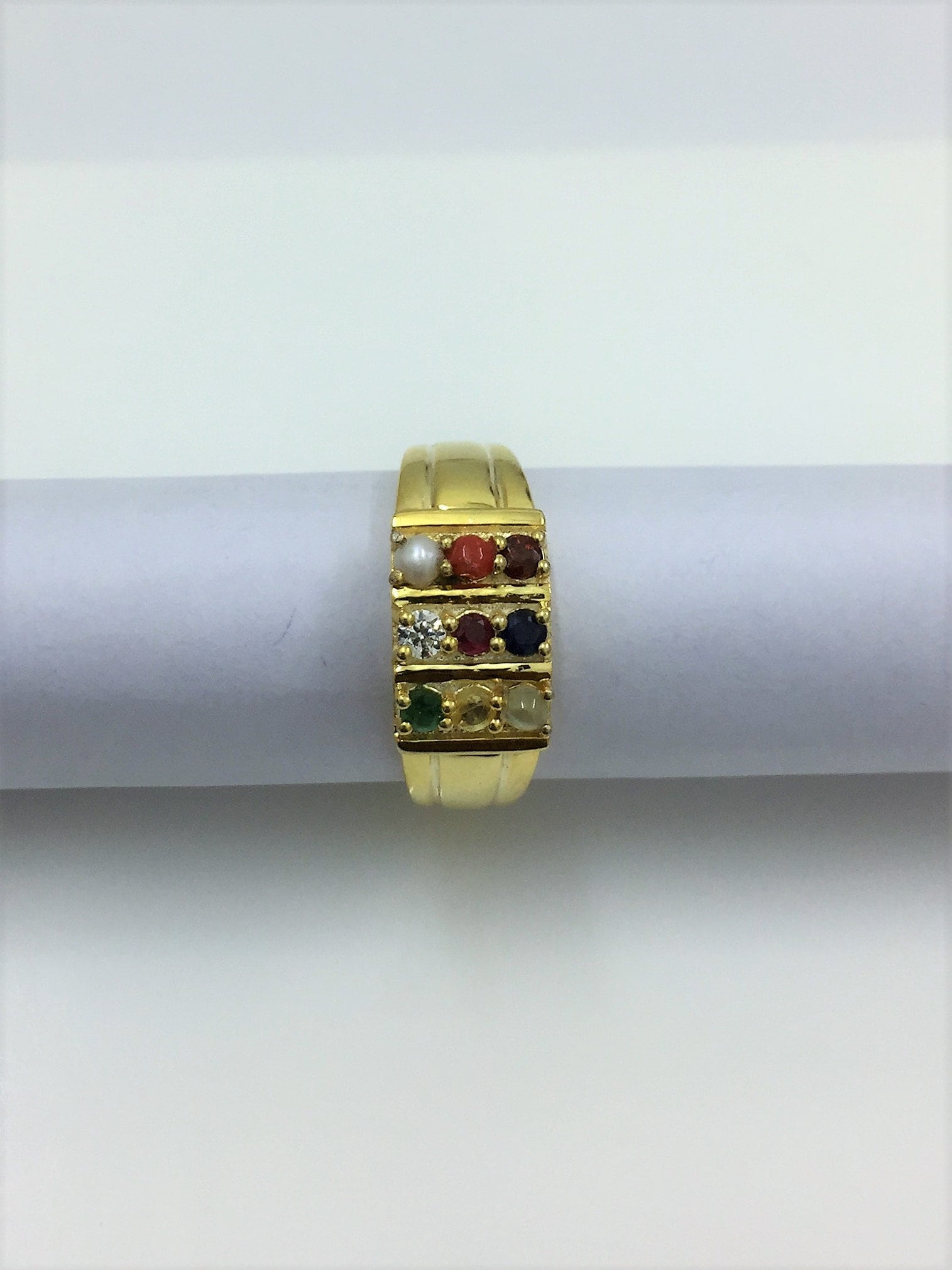 GOLD Gemstone Ring Beautiful Gold Ring Studded With 9 Natural - Etsy