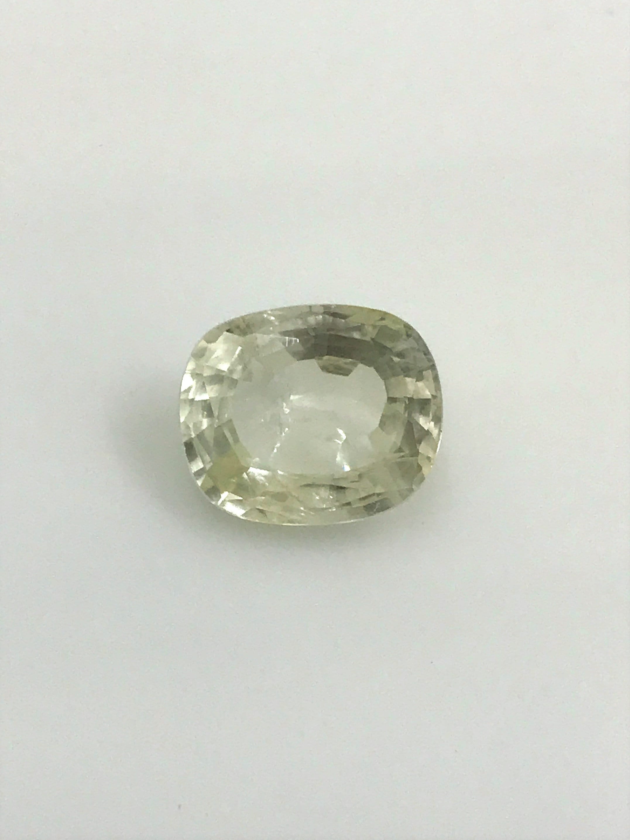 Natural WHITE SAPPHIRE | 5.60 Carats Creamish White Color Sparky Luster ...