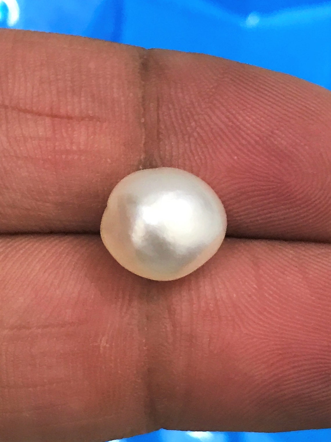 Natural REAL PEARL Certified 6.87 Carats Shiny White Lustrous Skin AAA ...