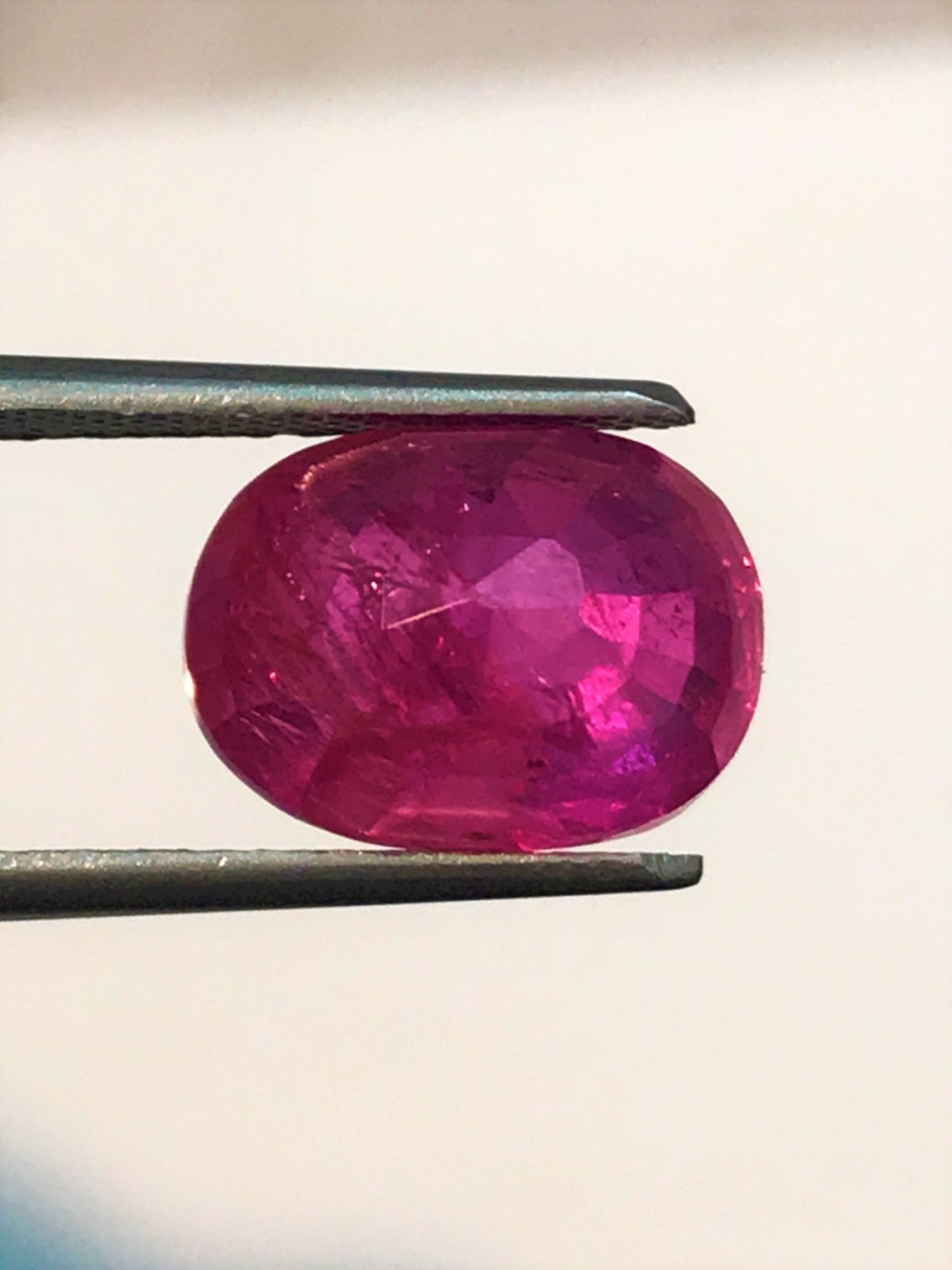 Natural BURMESE RUBY 7.05 Carats Rich Pinkish Red Color Sparky Luster ...