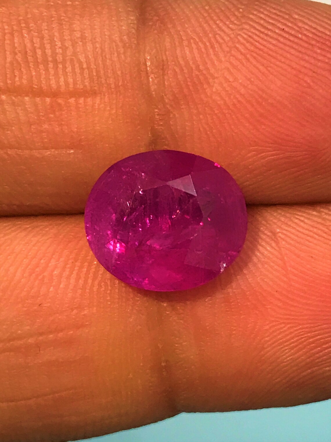 Natural BURMESE RUBY 8.76 Carats Rich Red Color Sparky Luster AAA Fine ...