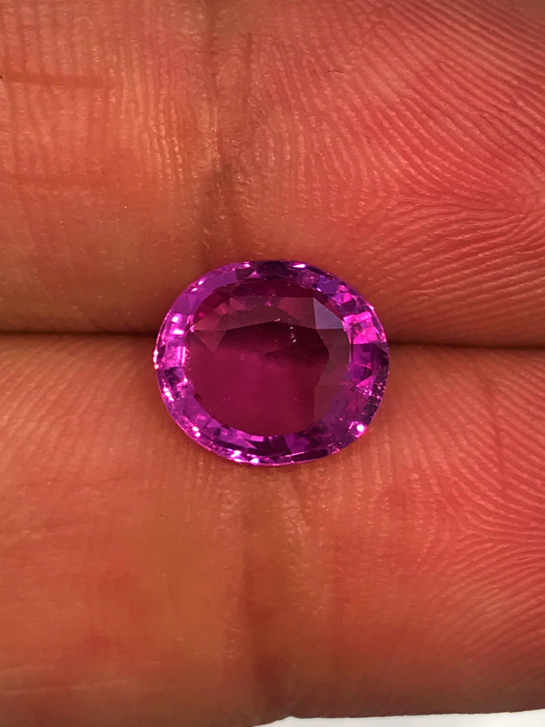 Natural PINK SAPPHIRE 3.20 Carats Rich Neon Pink Color Sparky Luster ...