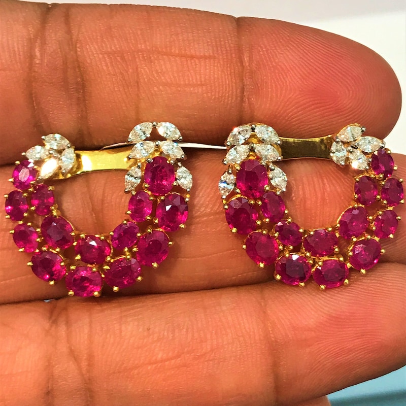 Ruby Earrings - Etsy