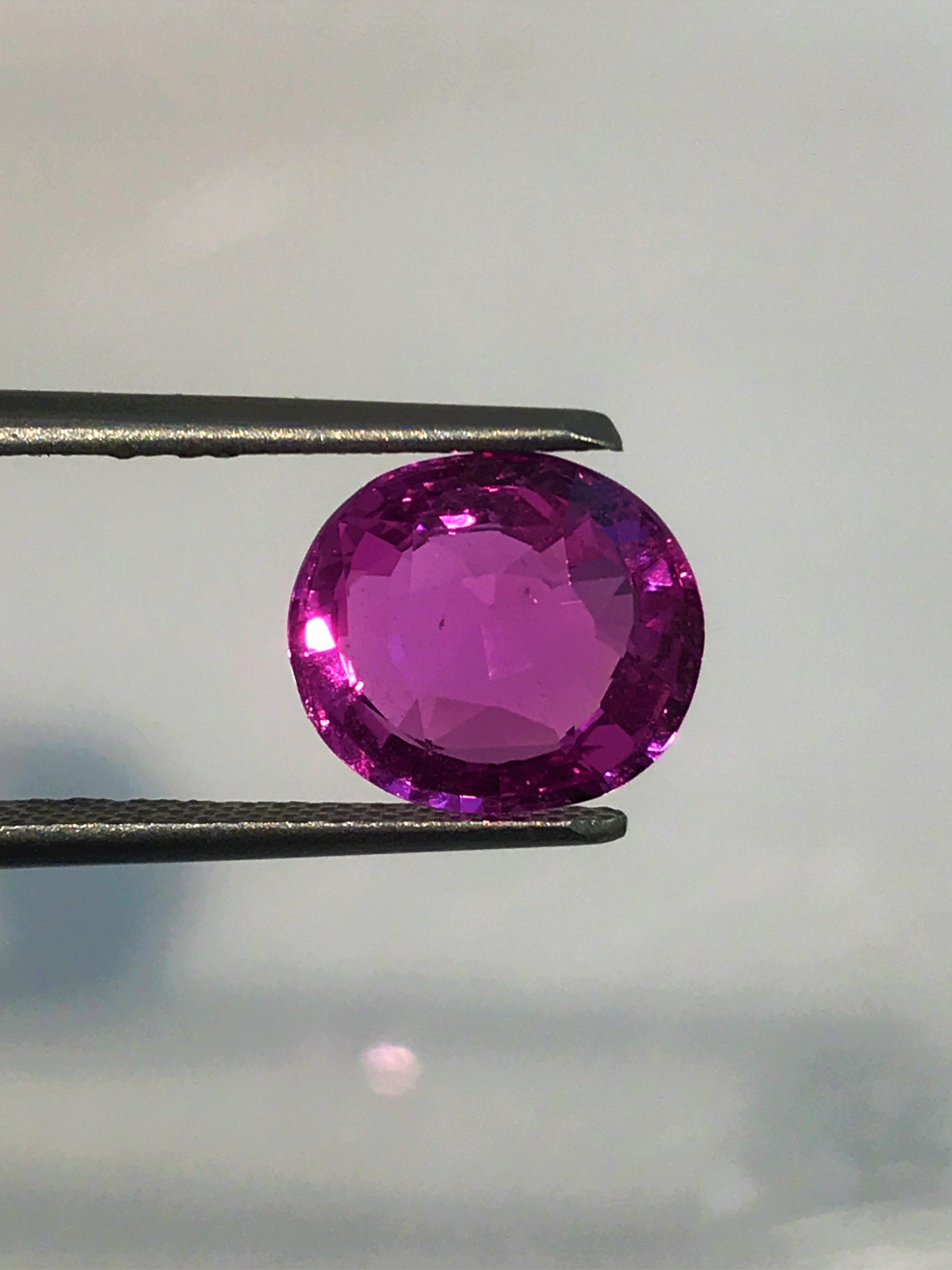 Natural PINK SAPPHIRE 3.20 Carats Rich Neon Pink Color Sparky Luster ...