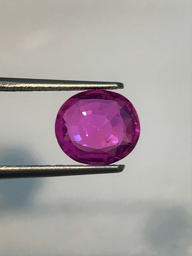 Natural PINK SAPPHIRE 3.20 Carats Rich Neon Pink Color Sparky Luster ...
