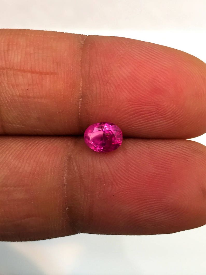 Natural BURMESE RUBY 1.25 Carats Rich Hot Pink Color Sparky Luster AAA ...