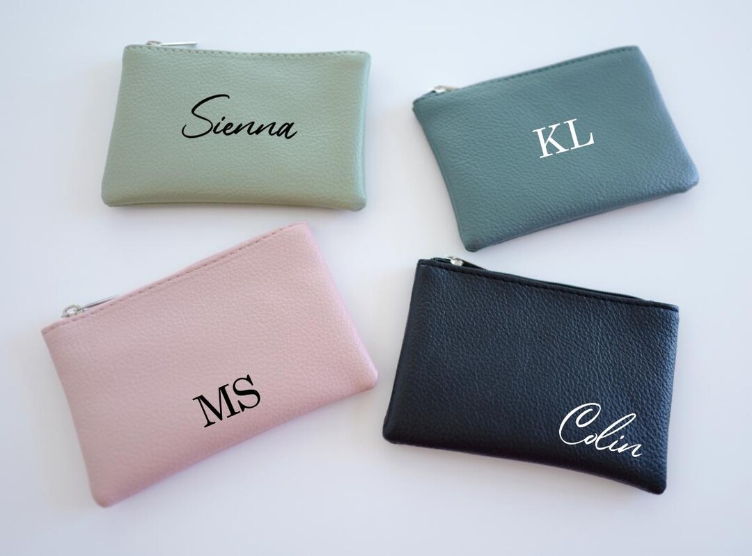 Personalized Coin Purse, Monogrammed Coin Purse, PU Leather Coin Purse ...