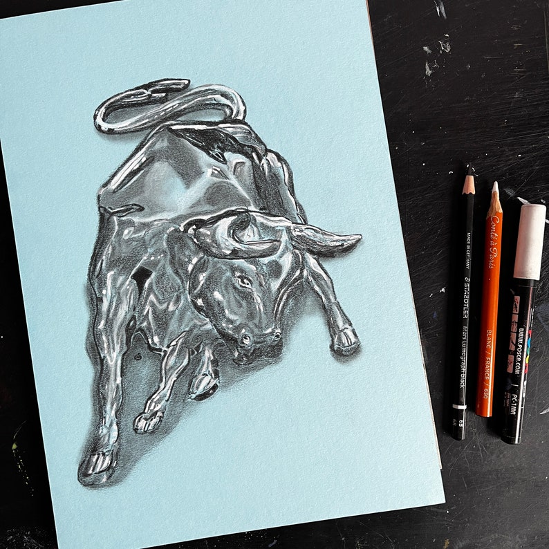 Lamborghini Raging Bull Hand Drawn A4 Artwork - Etsy