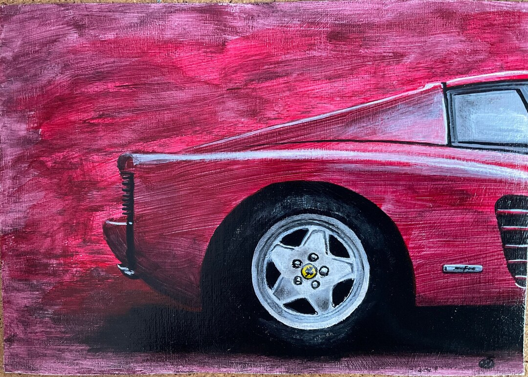 Ferrari Testarossa Original Acrylic Painting Painterly / Brushy ...