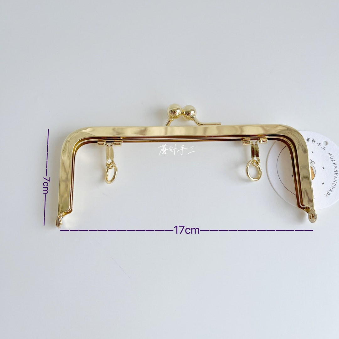 3201# 17cm*7cm Minimalist Gold Color Gold Kiss Lock Clasp Purse Frame ...