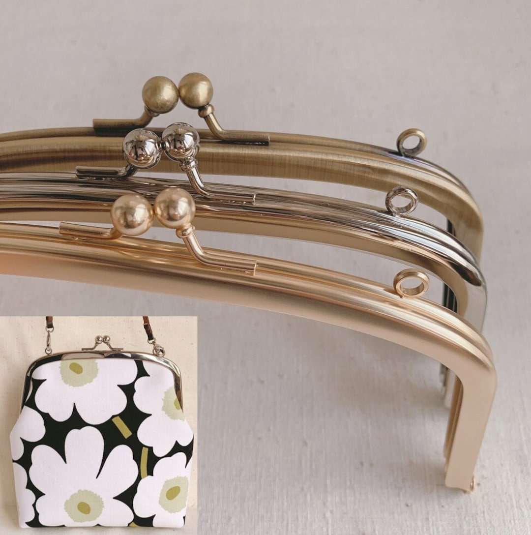 3000# 7cm*16.5cm Minimalist Kisslock Clasp Purse Frame With Chain Loops ...