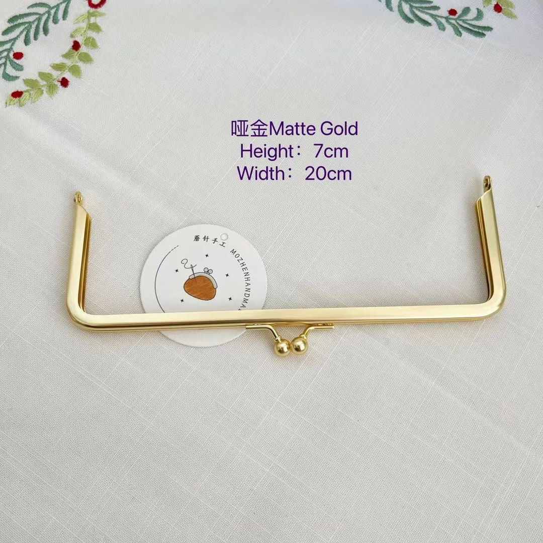 3108# 7cm*20cm Small Bead Matte Gold Kiss Clasp Purse Frame/ Glue-in ...