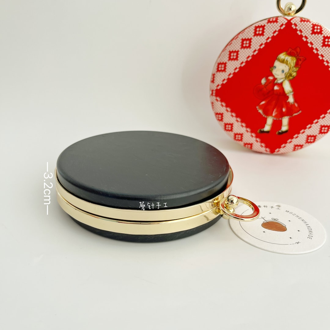 3247# 12cm Gold Color Circle Box Clutch Frame, Round Clasp Purse Frame ...