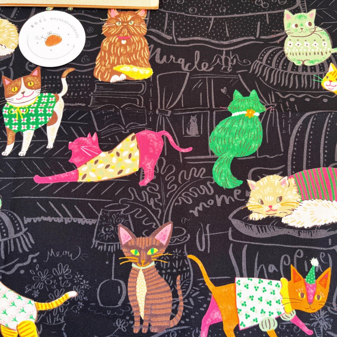 1425 Cute Cat Wearing Clothes, Siamese Cat Fabric, Persian Cat Fabric ...