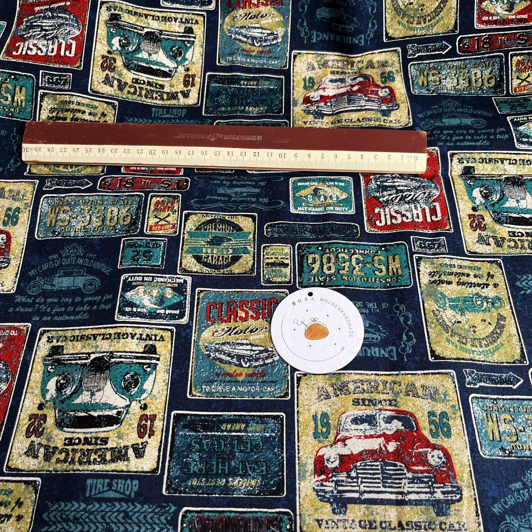 1118# Cosmo Classic Bus, Taxi, Car Plate Country Style Cotton Linen ...